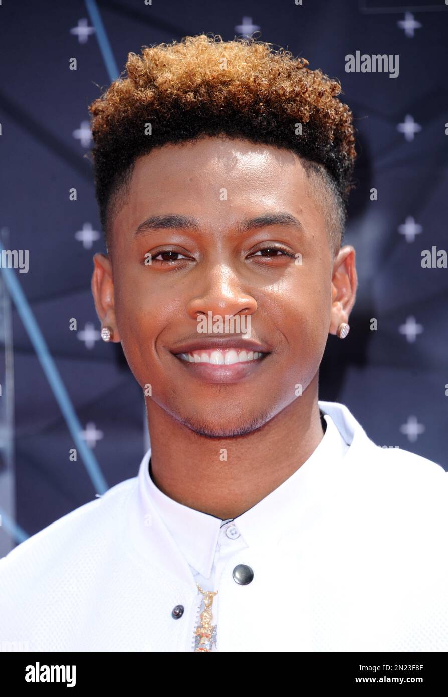 Jacob Latimore arrives at the BET Awards at the Microsoft Theater on ...