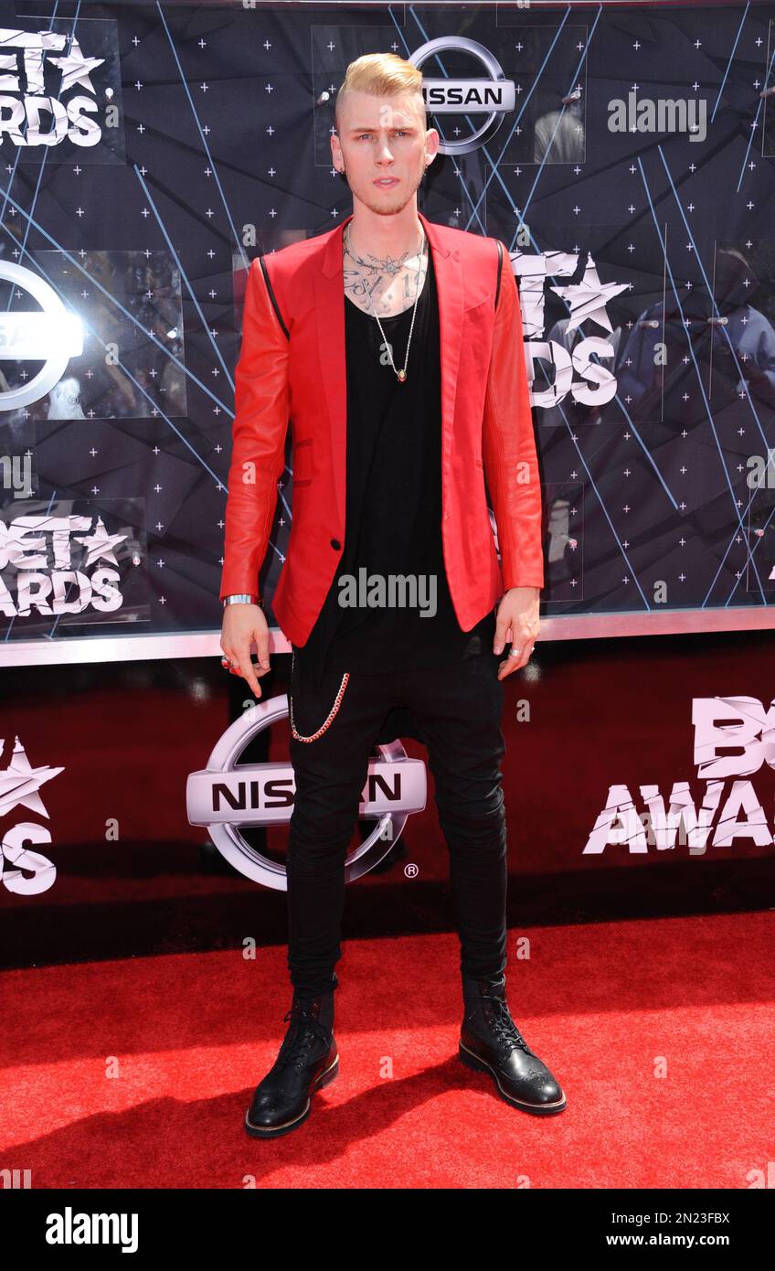 Machine Gun Kelly arrives at the BET Awards at the Microsoft Theater on ...