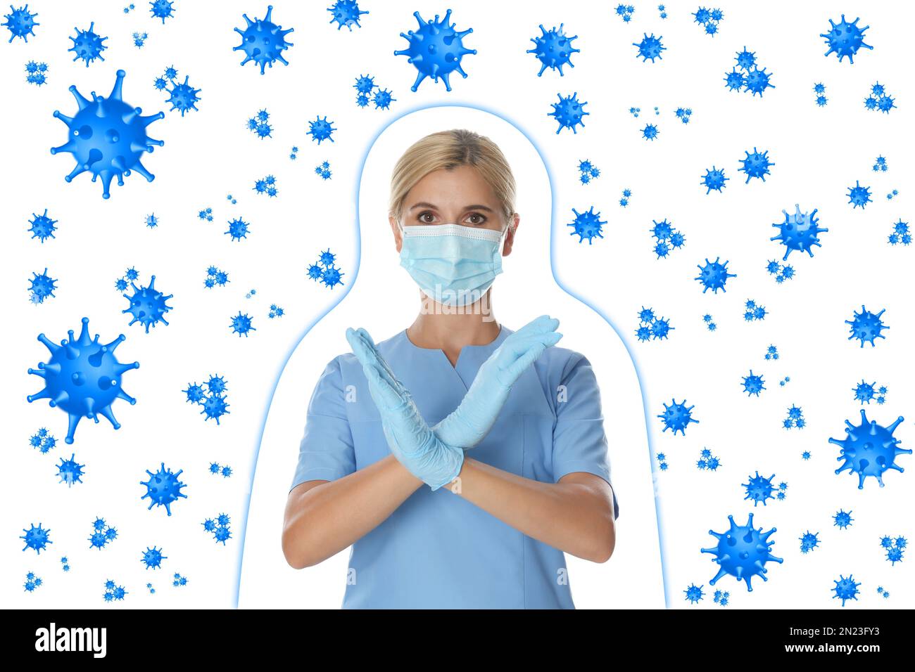 Stronger immunity - better disease resistance. Doctor in protective ...