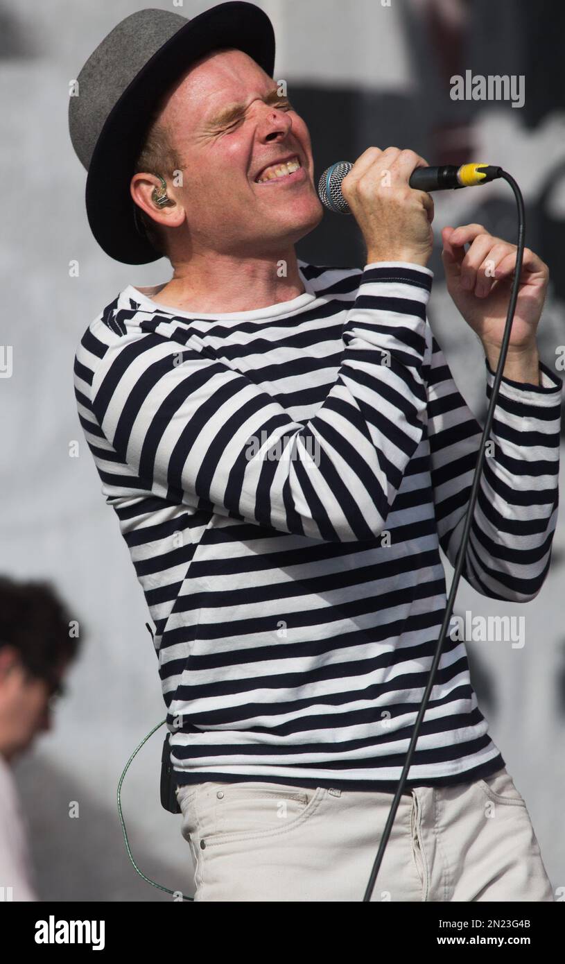 Singer Stuart Murdoch of Belle & Sebastian perform at Glastonbury music ...