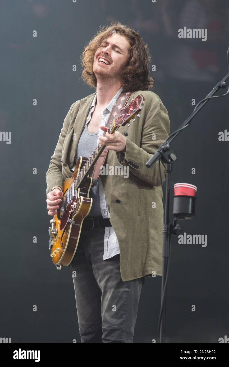 Singer Andrew Hozier-Byrne of the band Hozier performs at the Glastonbury music festival on ...