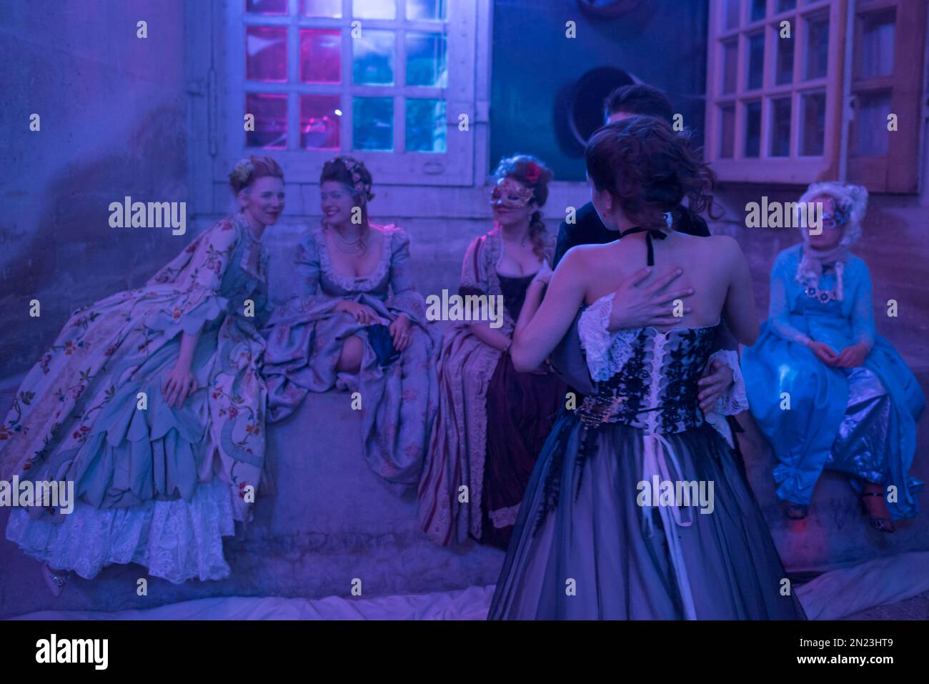 Costumed guests dance during the Great Masked Ball, in the Versailles ...
