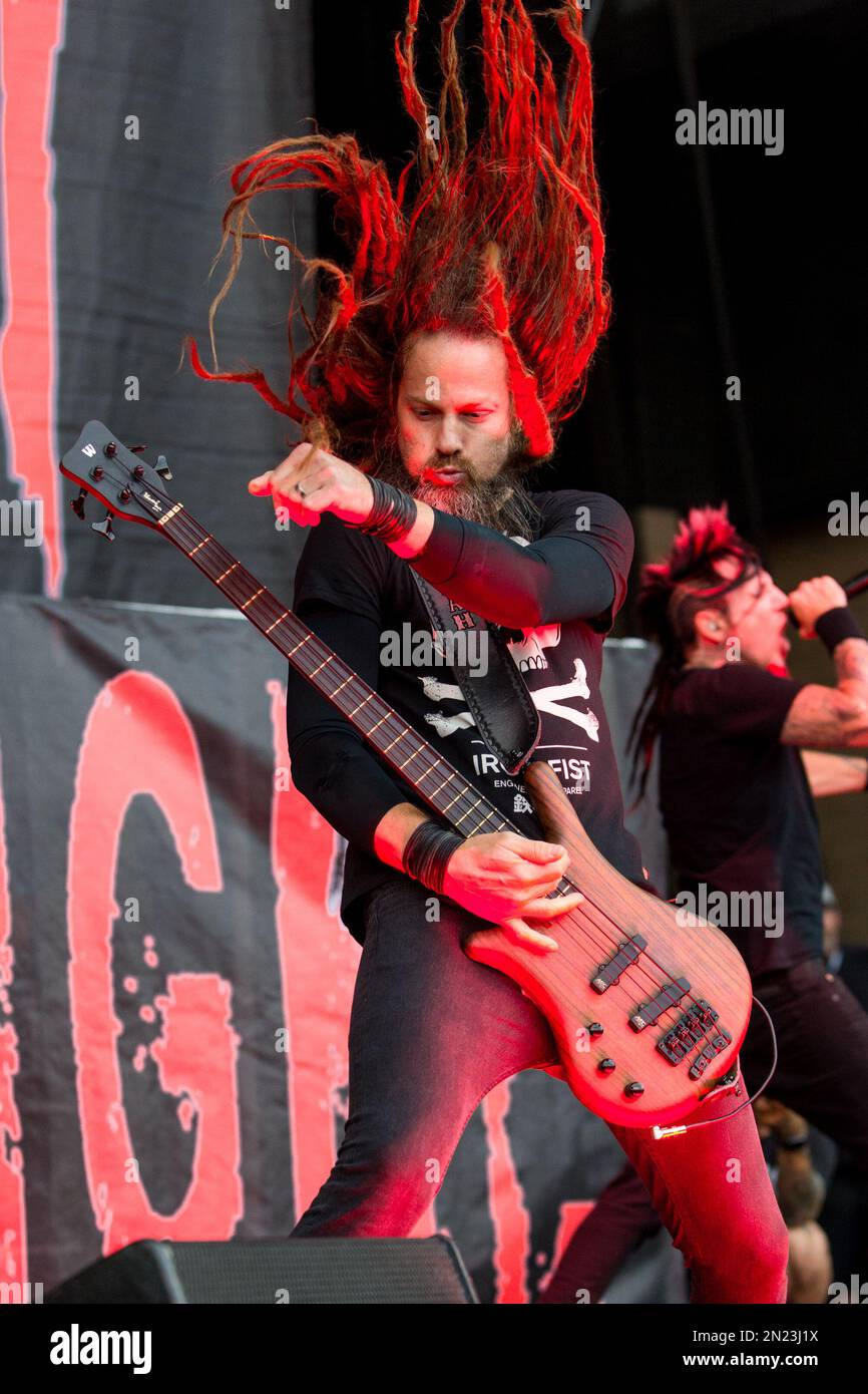 Kyle Sanders of Hellyeah performs during the 2015 Rockstar Energy Drink ...