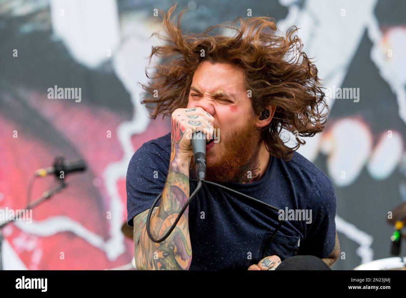 Mike Hranica of The Devil Wears Prada performs during the 2015 Rockstar ...