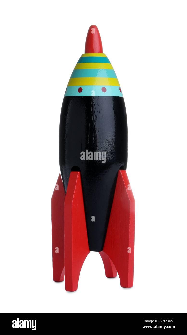 Colorful rocket isolated on white. Child's toy Stock Photo - Alamy