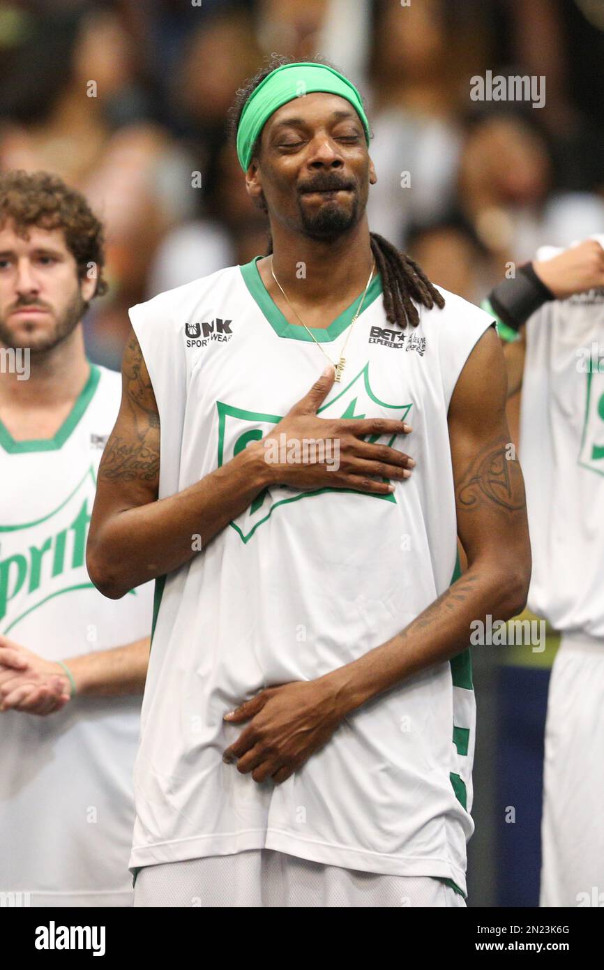 Snoop Dogg plays in the Sprite Celebrity Basketball Game during the ...