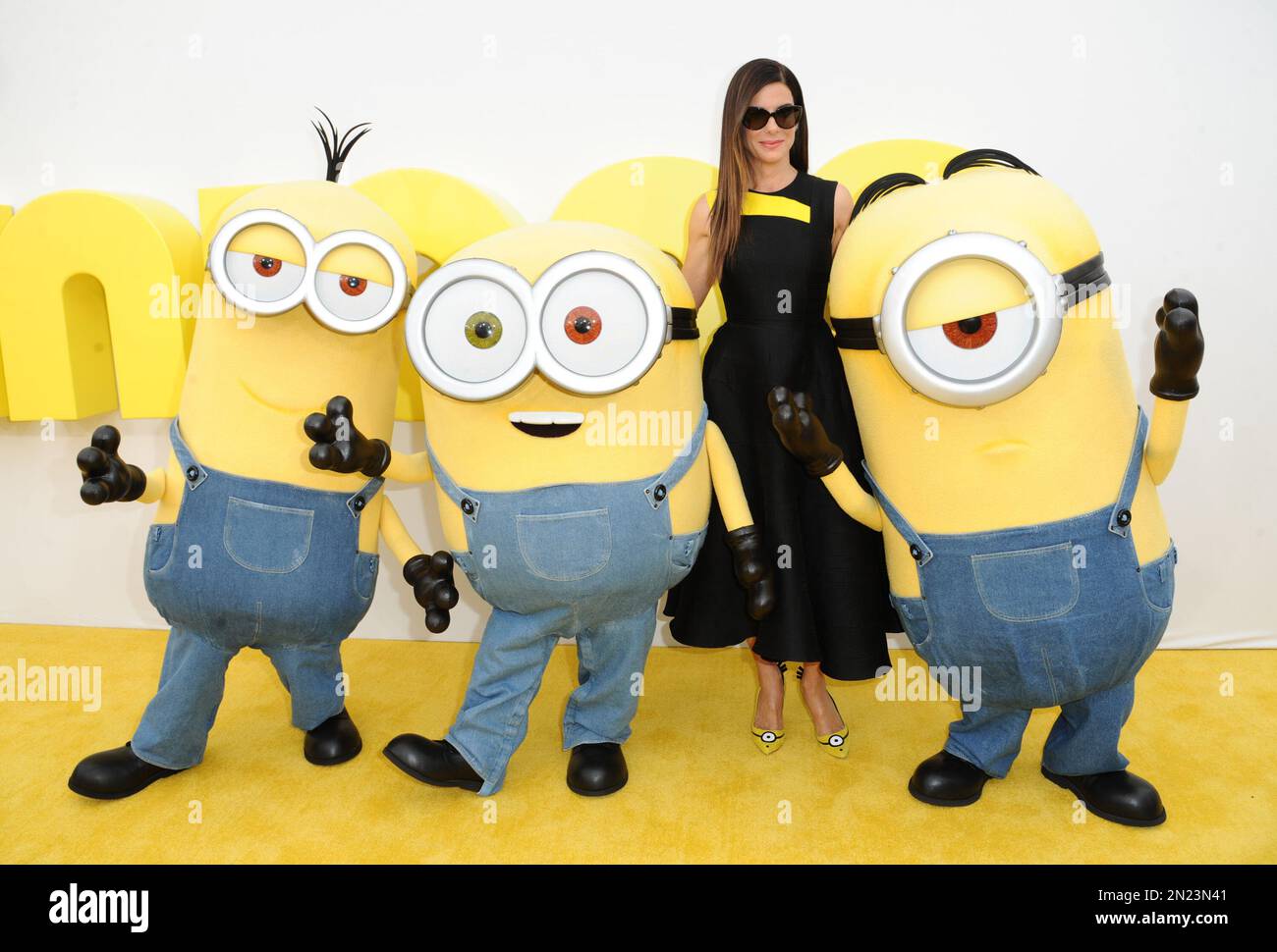 Sandra Bullock arrives at the Los Angeles premiere of "Minions" at the ...