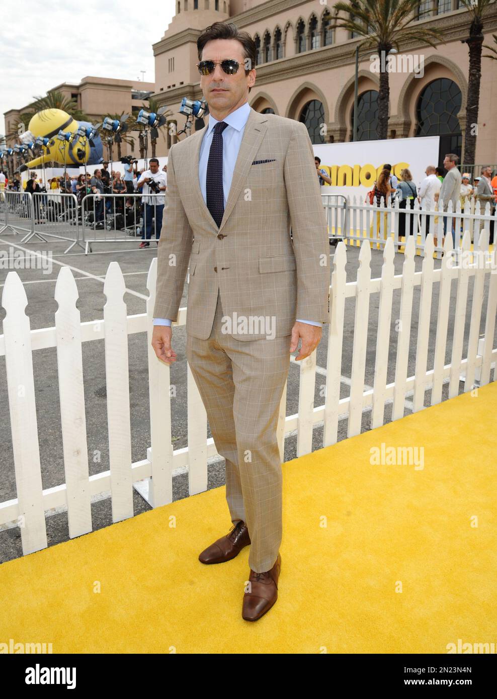 Jon Hamm arrives at the Los Angeles premiere of "Minions" at the Shrine ...