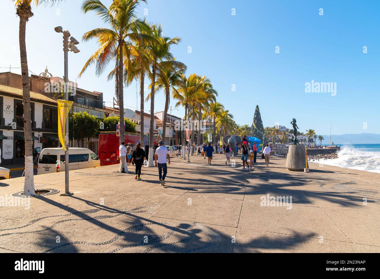 The popular Malecon oceanside promenade at Olas Altas Beach at the ...