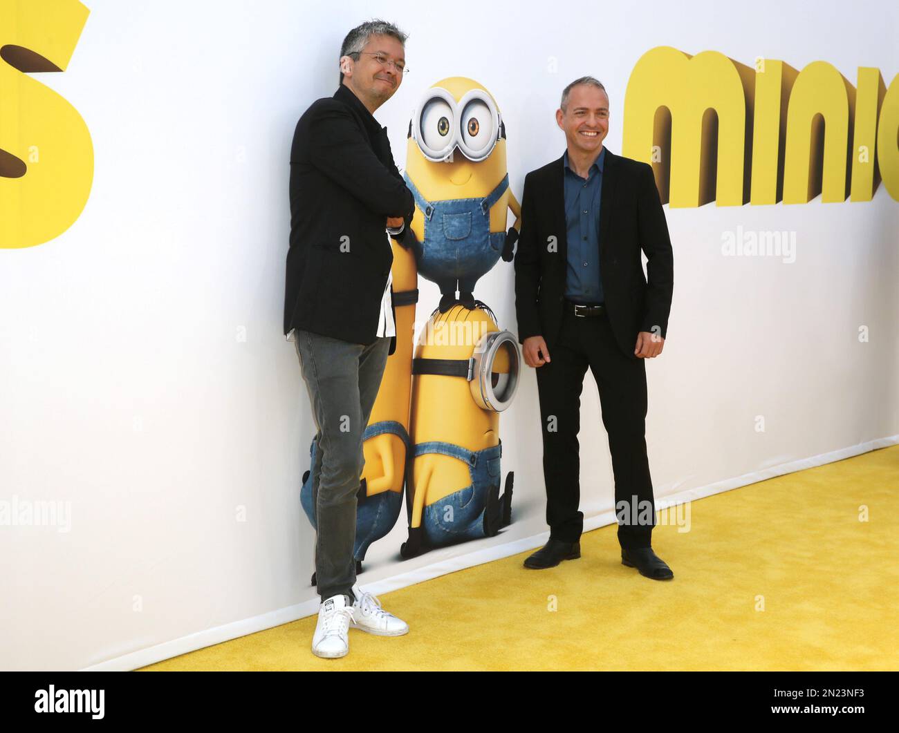Directors Kyle Balda, right, and Pierre Coffin arrive at the Los ...
