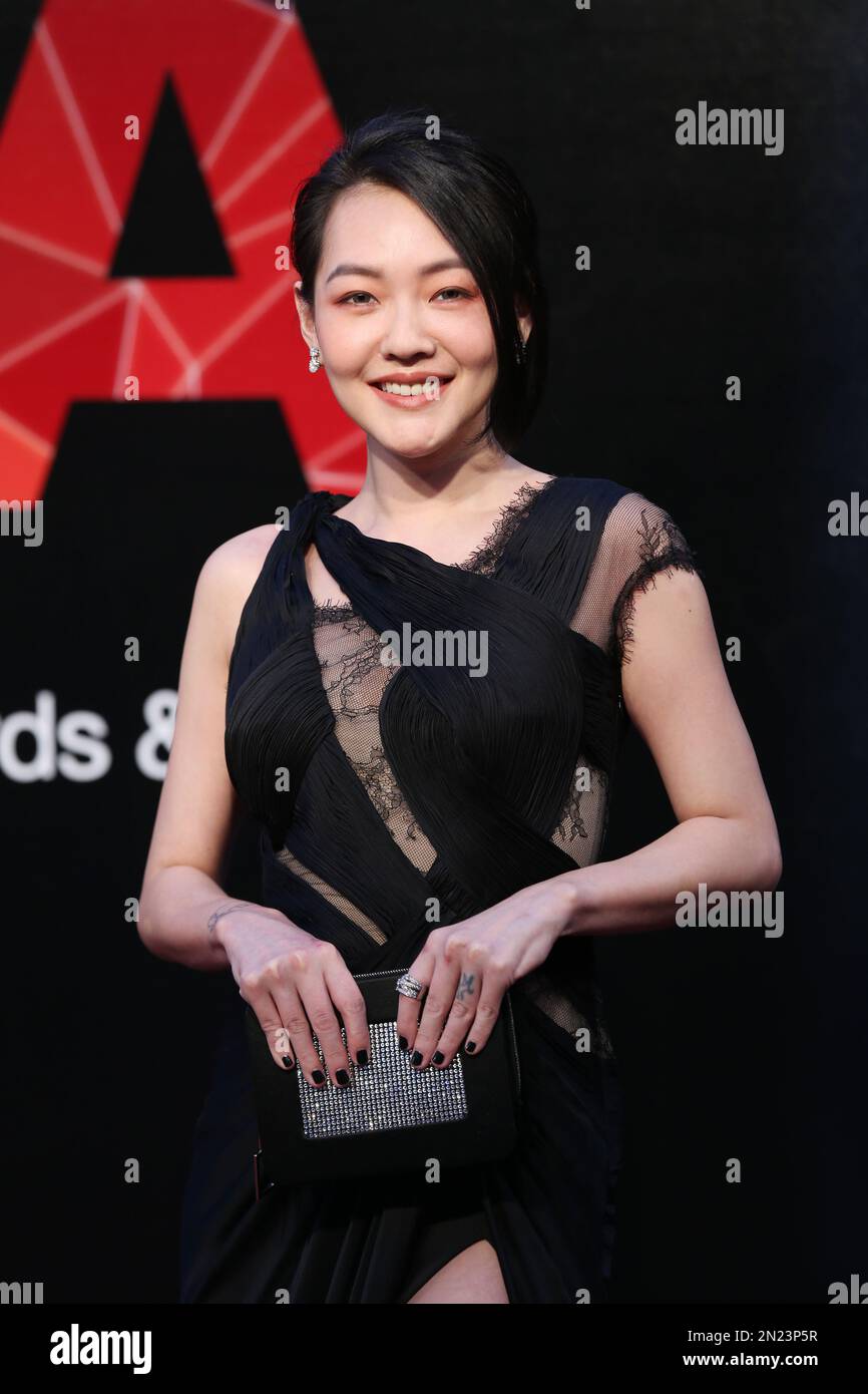 Taiwanese singer Dee Hsu smiles as she arrives at the 26th Golden ...