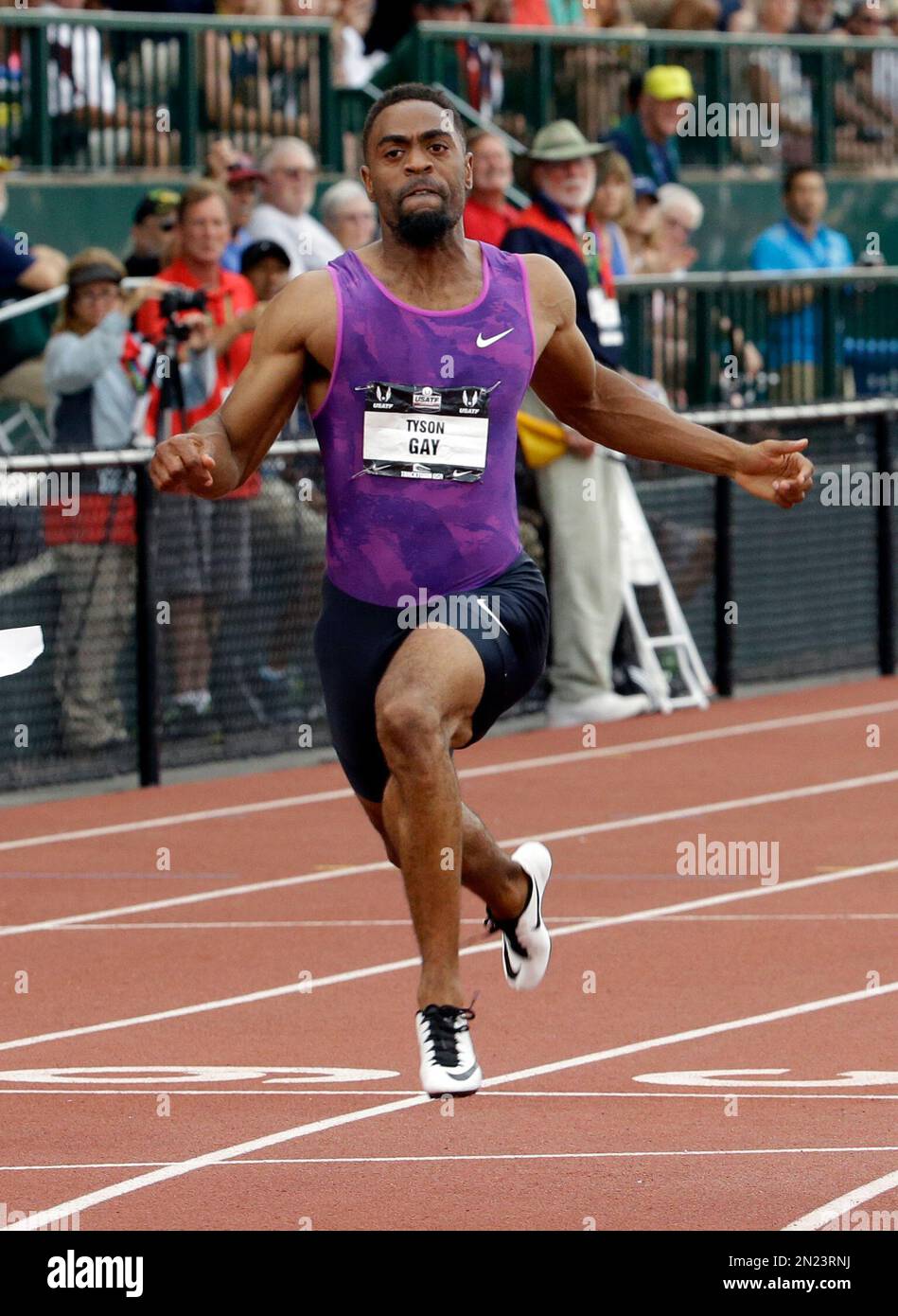 Tyson Gay wins the 100-meter final at the U.S. Track and Field ...