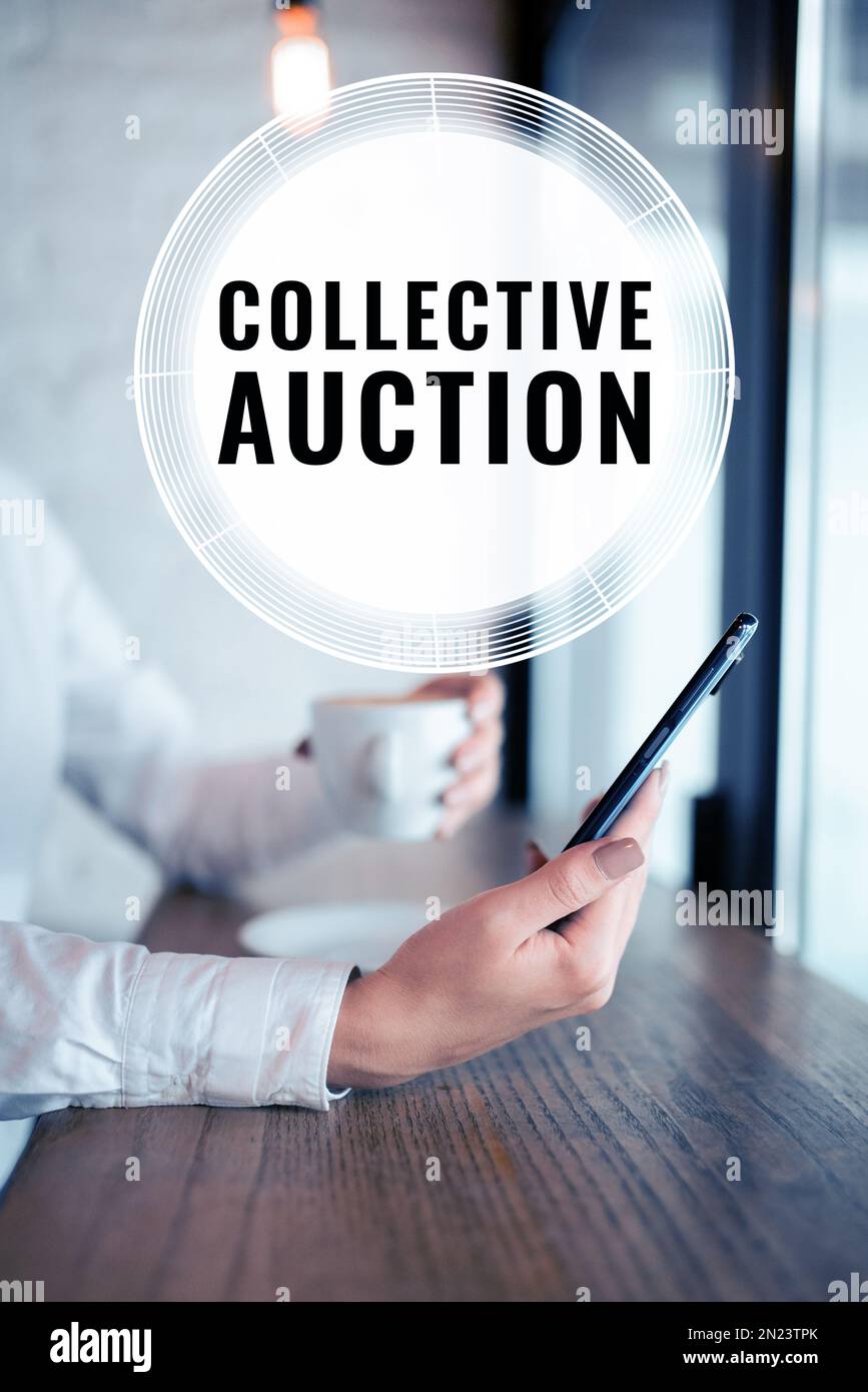 Writing displaying text Collective Auction. Business concept Gathering ... Writing displaying text Collective Auction. Business concept Gathering ...