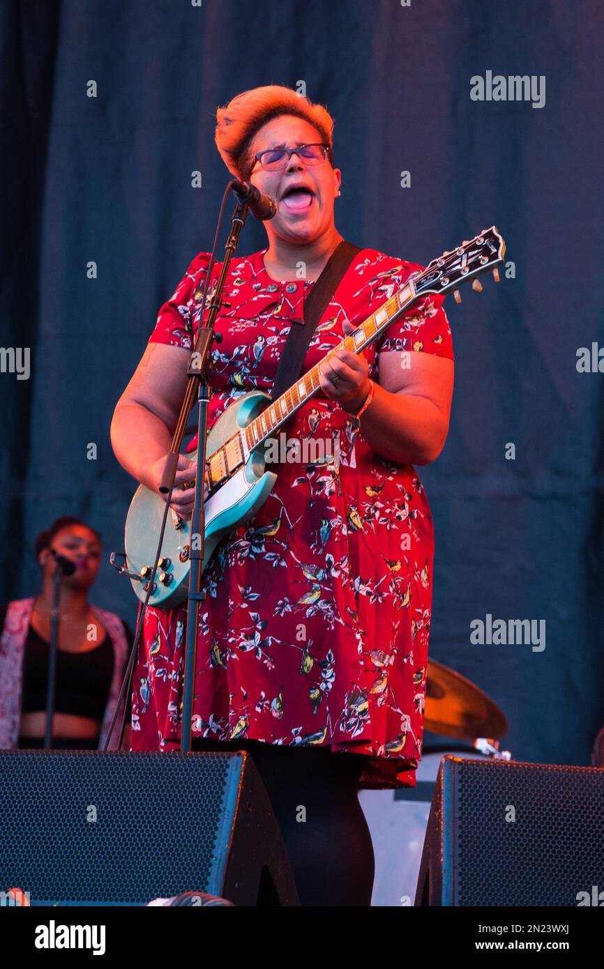 Singer Brittany Howard of Alabama Shakes performs at Glastonbury Music ...