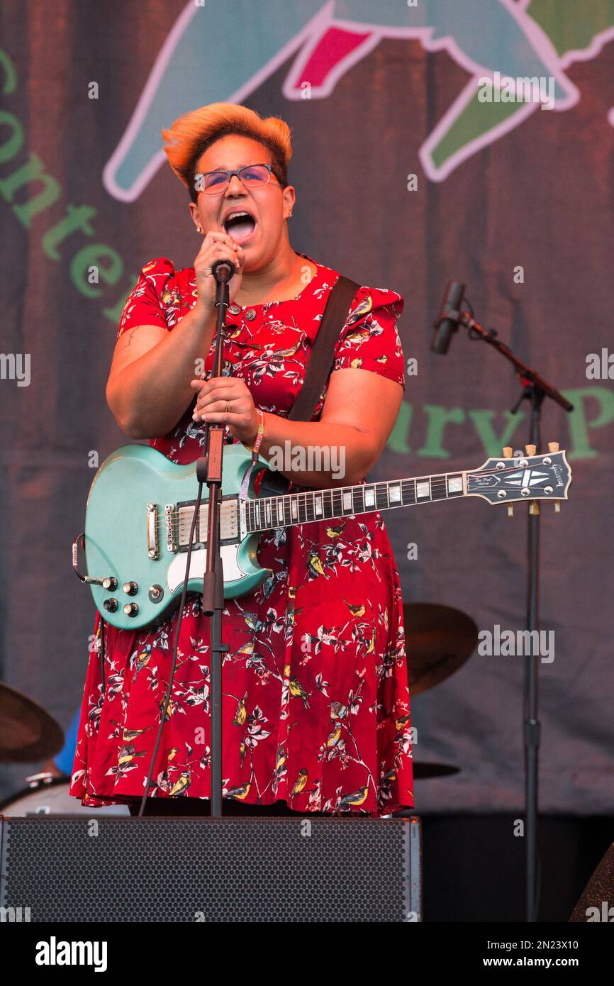 Singer Brittany Howard of Alabama Shakes performs at Glastonbury Music ...