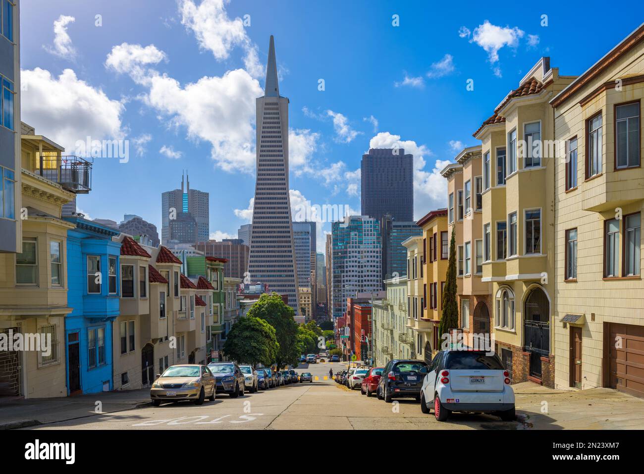 San Francisco, California, USA downtown cityscape and streets Stock ...