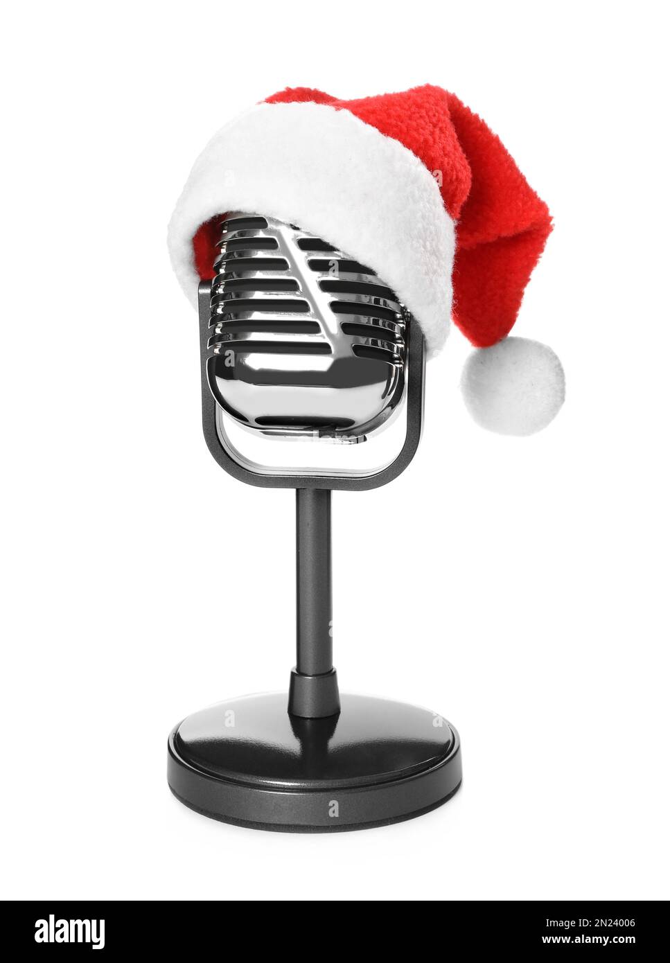 Retro microphone santa hat hi-res stock photography and images - Alamy