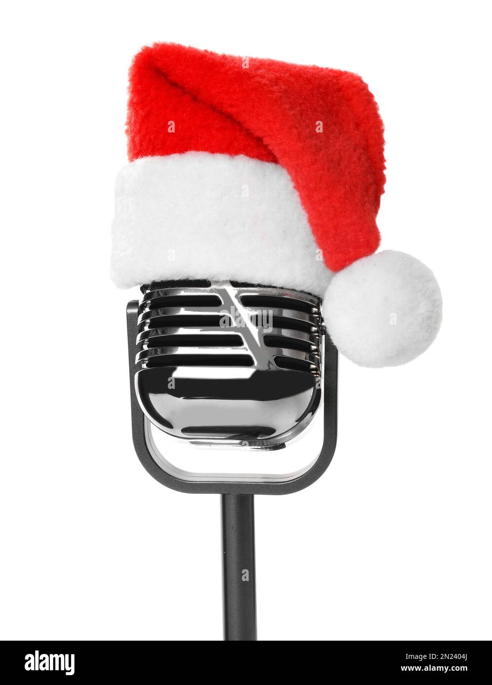 Retro microphone santa hat hi-res stock photography and images - Alamy