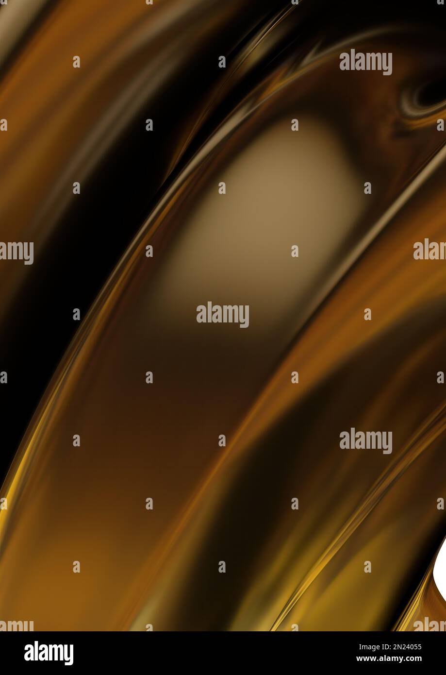 Golden organic metal airy flowing curves abstract dramatic modern ...