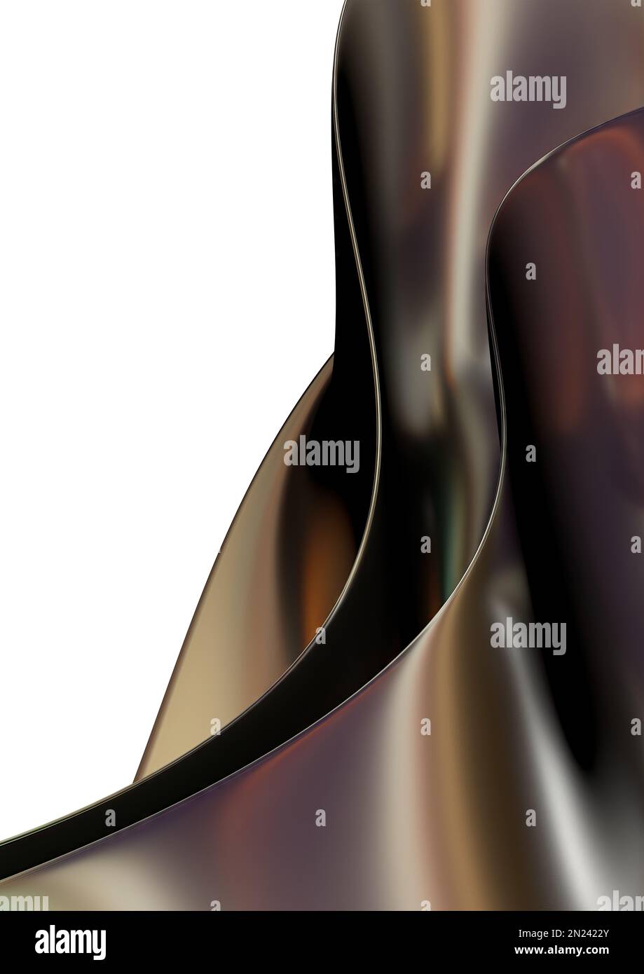 Dark gold, large distorted sheet metal Abstract, dramatic, modern ...