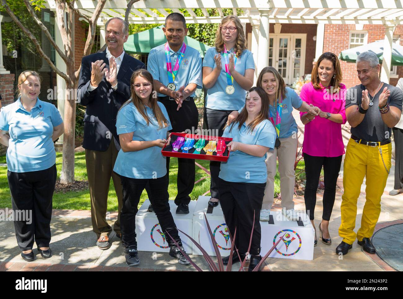 FILE - In this April 16, 2015, file photo, Olympic gold medalists John ...