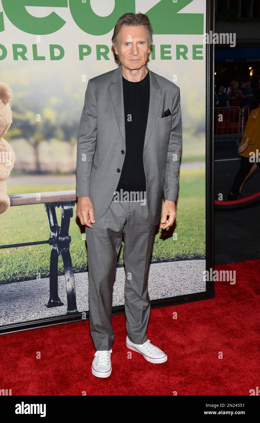 Liam Neeson attends the world premiere of "Ted 2" at the Ziegfeld ...