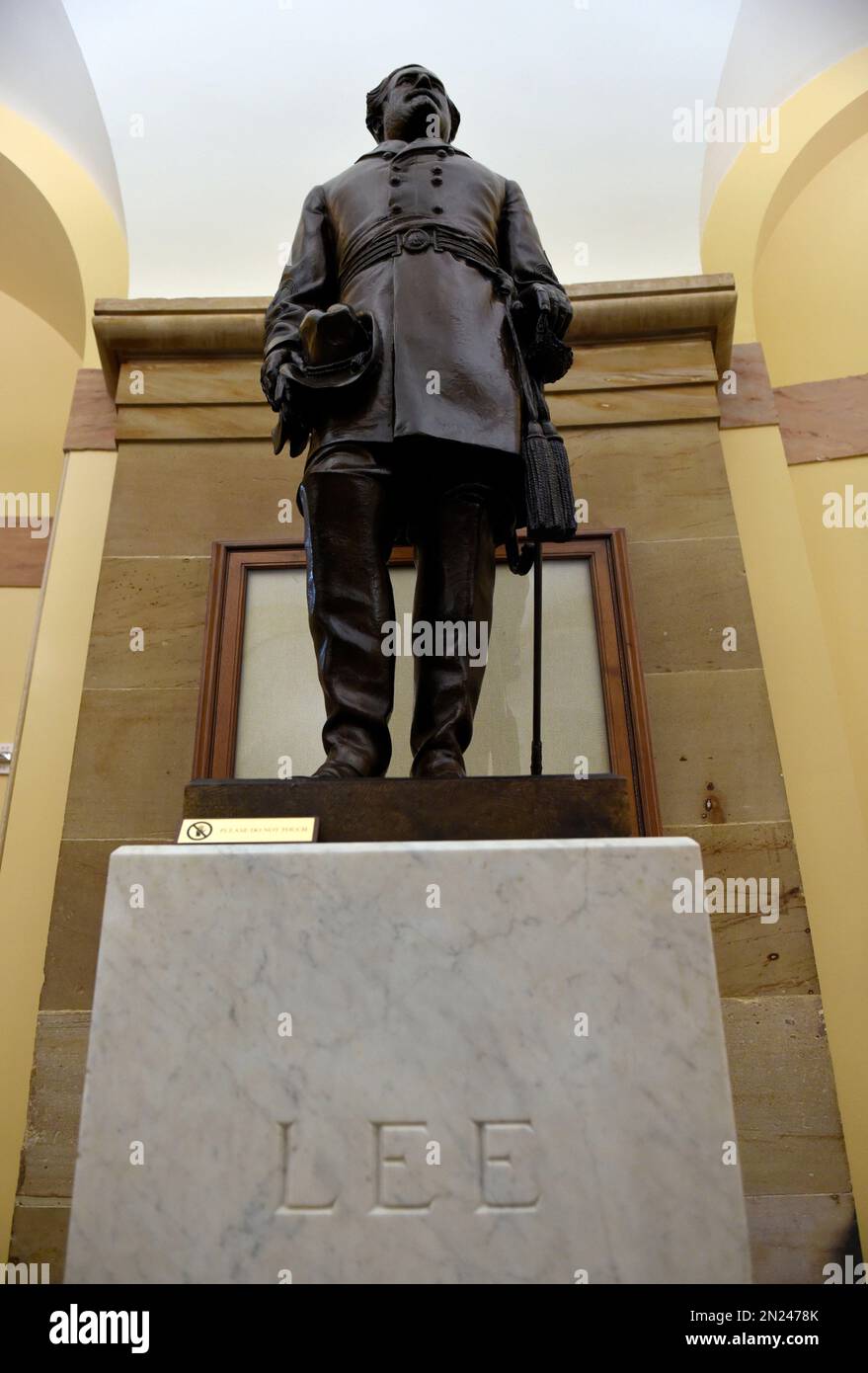 A statue of Robert E. Lee is on display on Capitol Hill in Washington ...