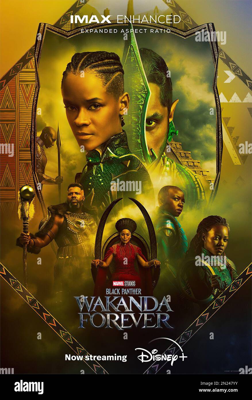 BLACK PANTHER: WAKANDA FOREVER, (aka BLACK PANTHER II), IMAX poster, top, from left: Michaela ...