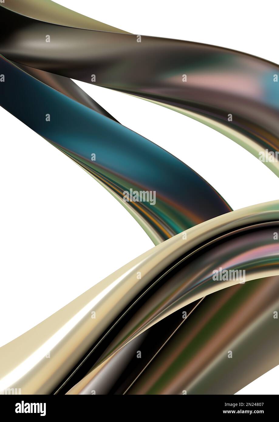 Dark gold twisted metallic reflective band Abstract, dramatic, modern ...