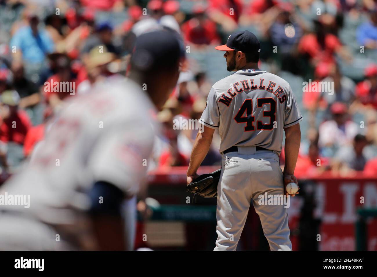 Houston Astros starting pitcher Lance McCullers reads the signs from ...
