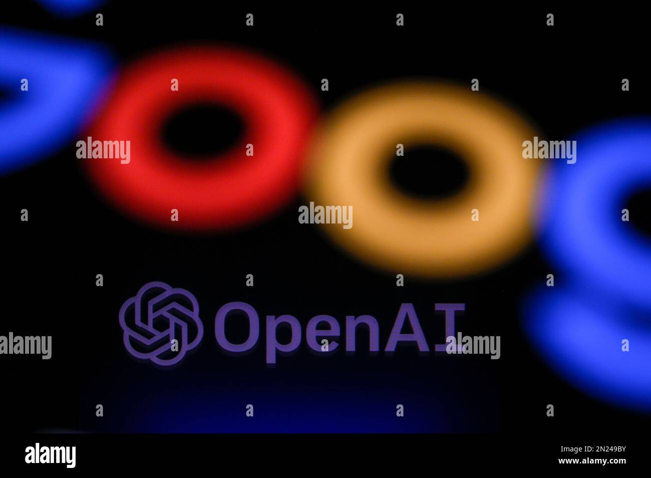 The Google and OpenAI logos are seen in this photo illustration in Warsaw, Poland on 04 February ...