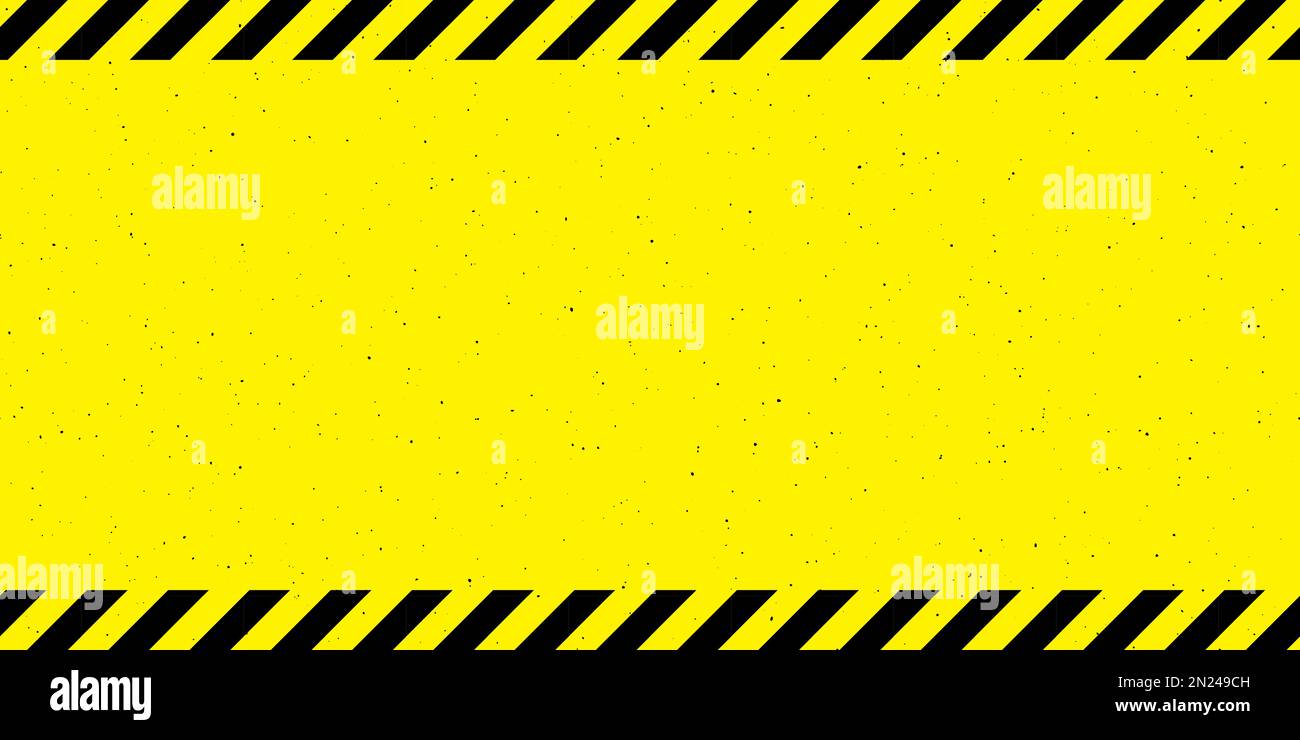 Textured caution tape frame background. Yellow and black diagonal ...