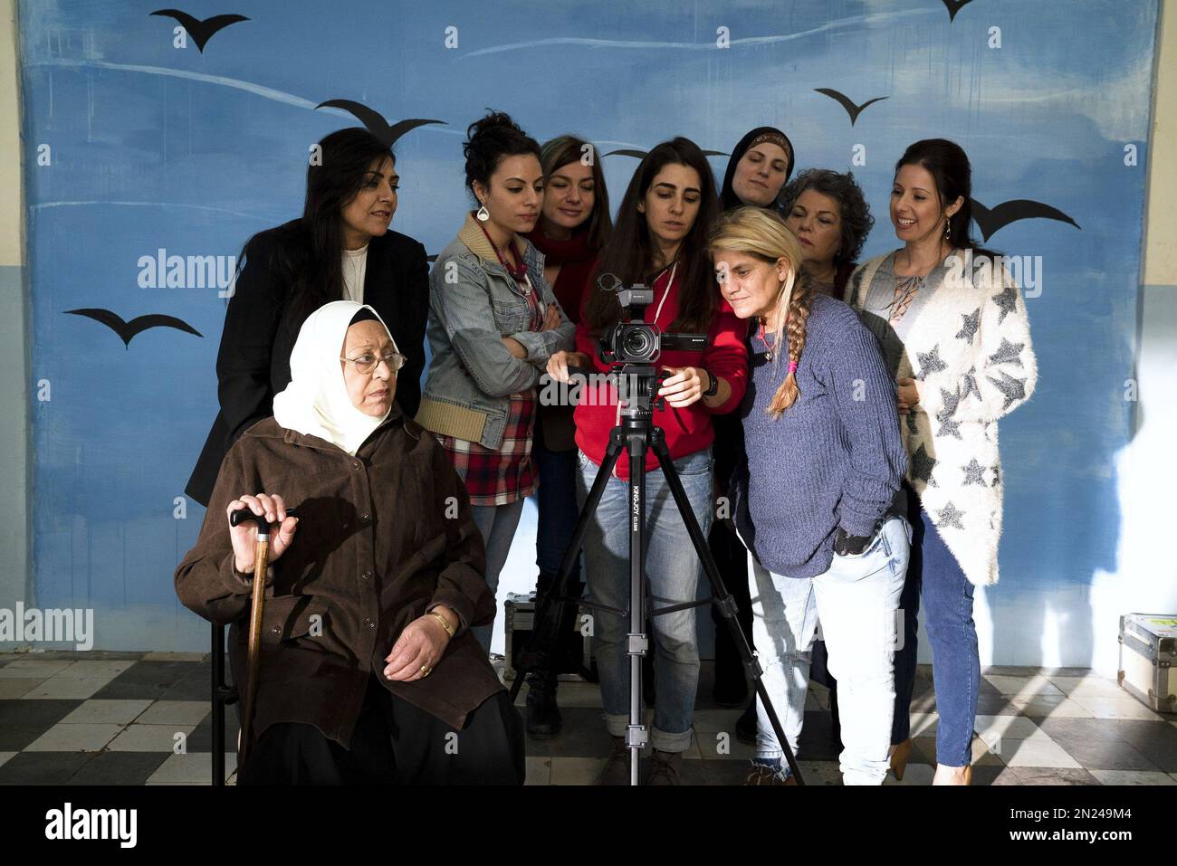 CINEMA SABAYA, from left: Marlene Bajali (seated), Amal Murkus, Aseel ...
