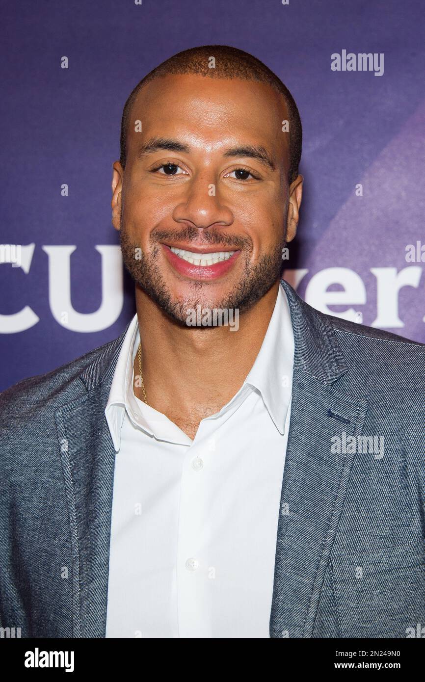 Aaron Hines arrives at the NBCUniversal New York Summer Press Day event ...
