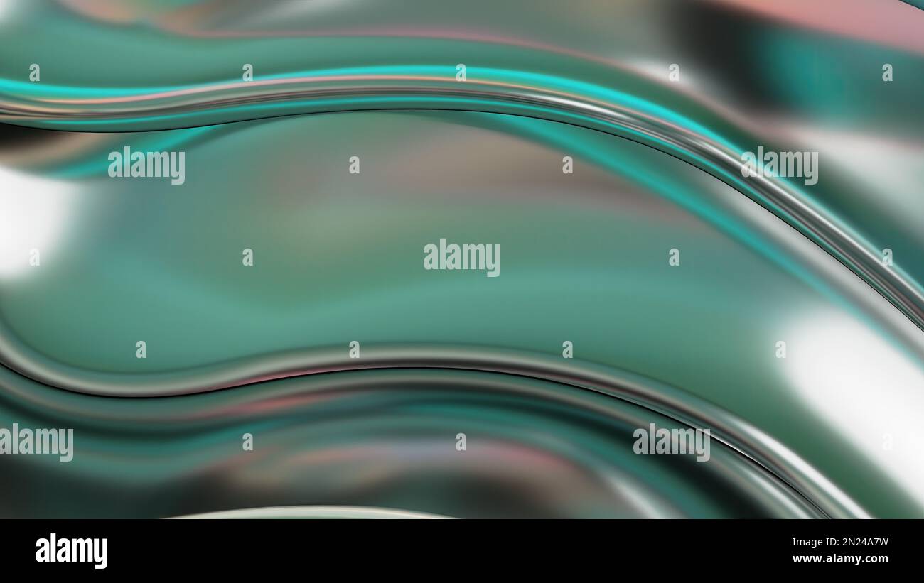 cyber pink water flow, ripple wave shaped metal plate abstract ...