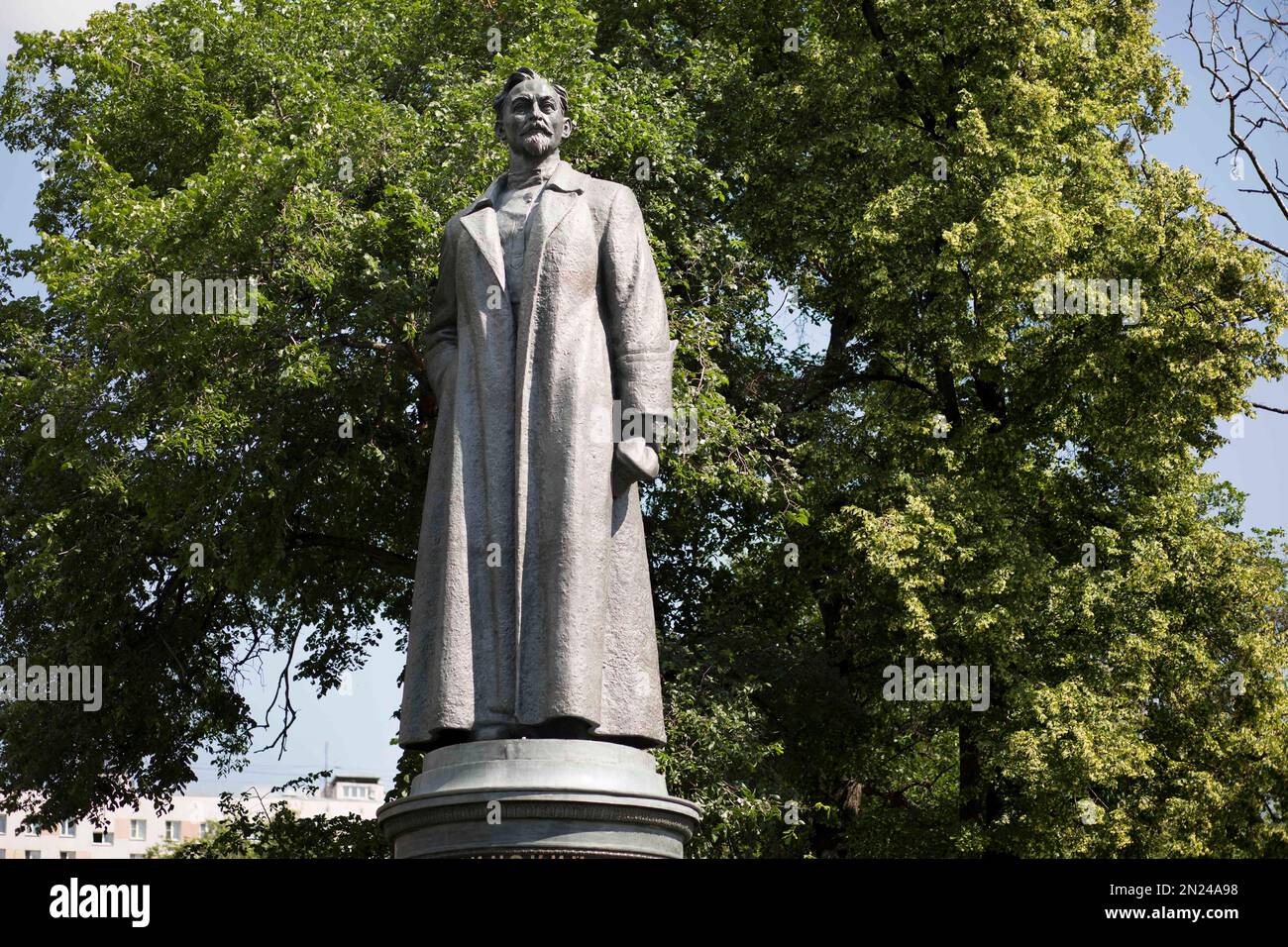 A statue of Felix Dzerzhinsky, the founder of the Soviet secret police ...