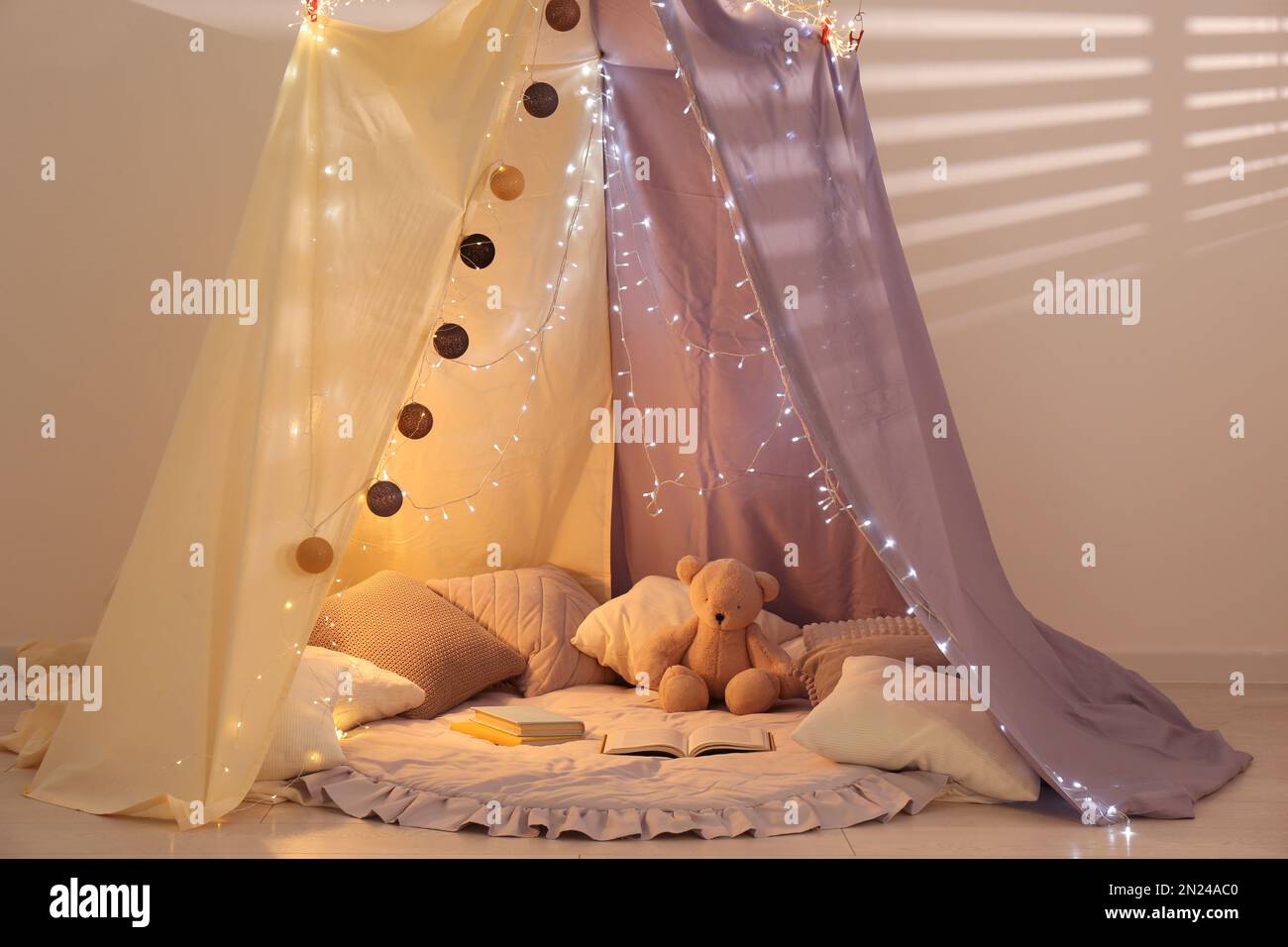 Modern children's room interior with play tent Stock Photo - Alamy