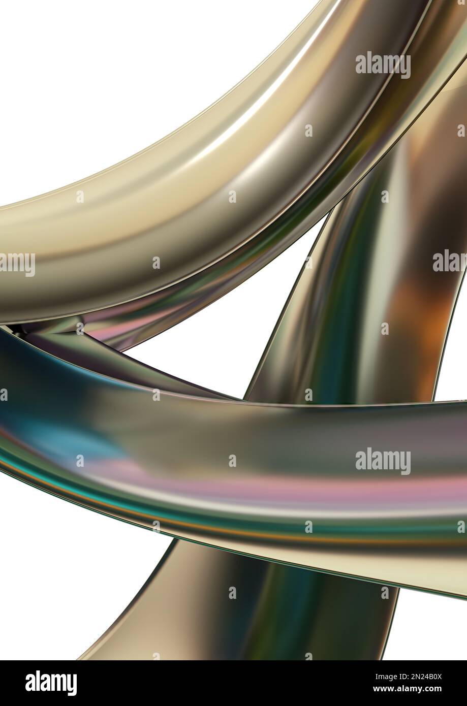 Dark gold curved metal plate X shape Abstract, dramatic, modern, luxurious and exclusive 3D ...