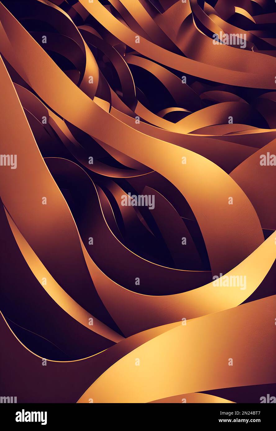 Gold and violet wavy shapes abstract background. Decorative vertical ...