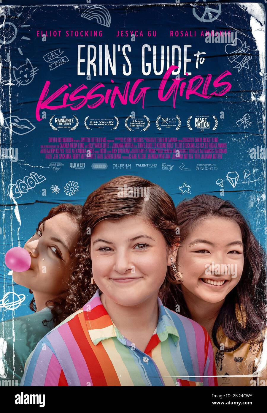 ERIN'S GUIDE TO KISSING GIRLS, poster, from left: Rosali Annikie, Elliot Stocking, Jesyca Gu ...