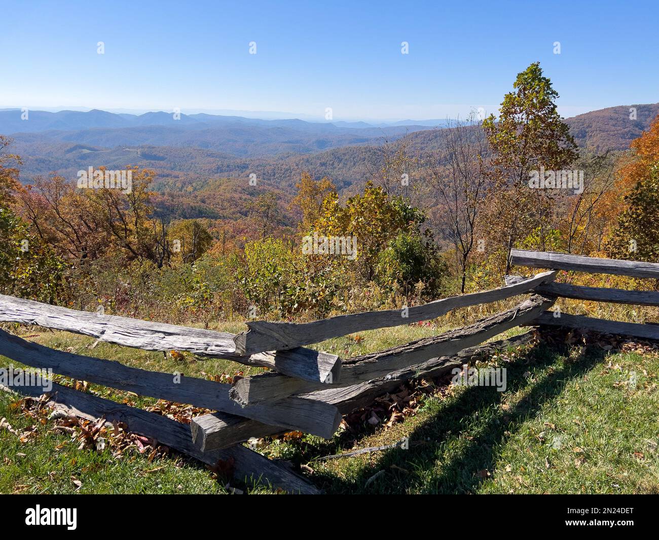 An overlook on the beautiful Blue Ridge Parkway in Boone, NC during the ...