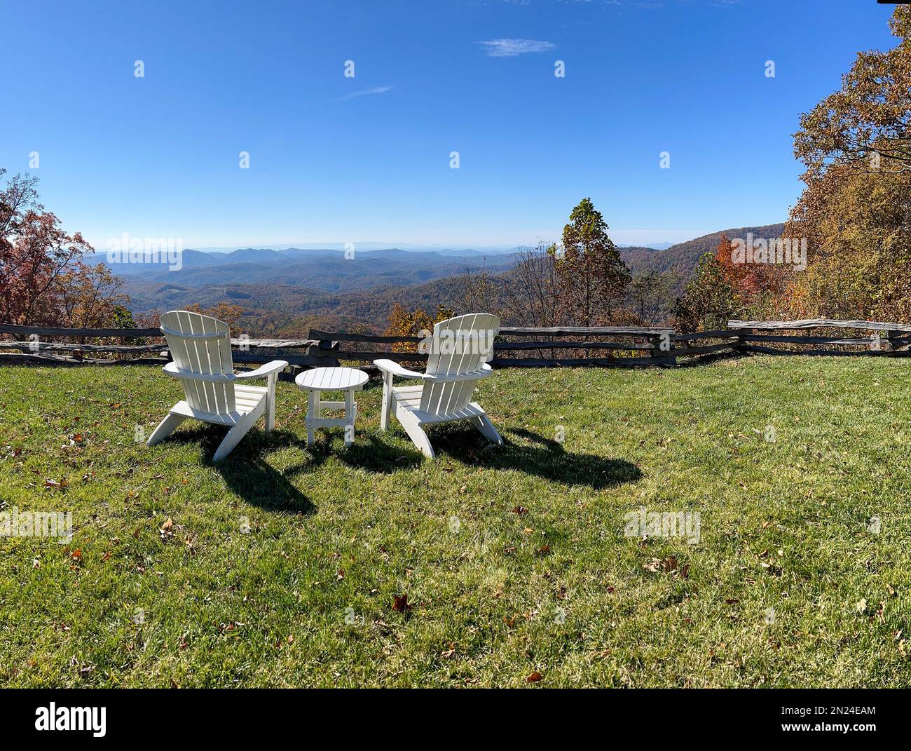 An overlook on the beautiful Blue Ridge Parkway in Boone, NC during the ...