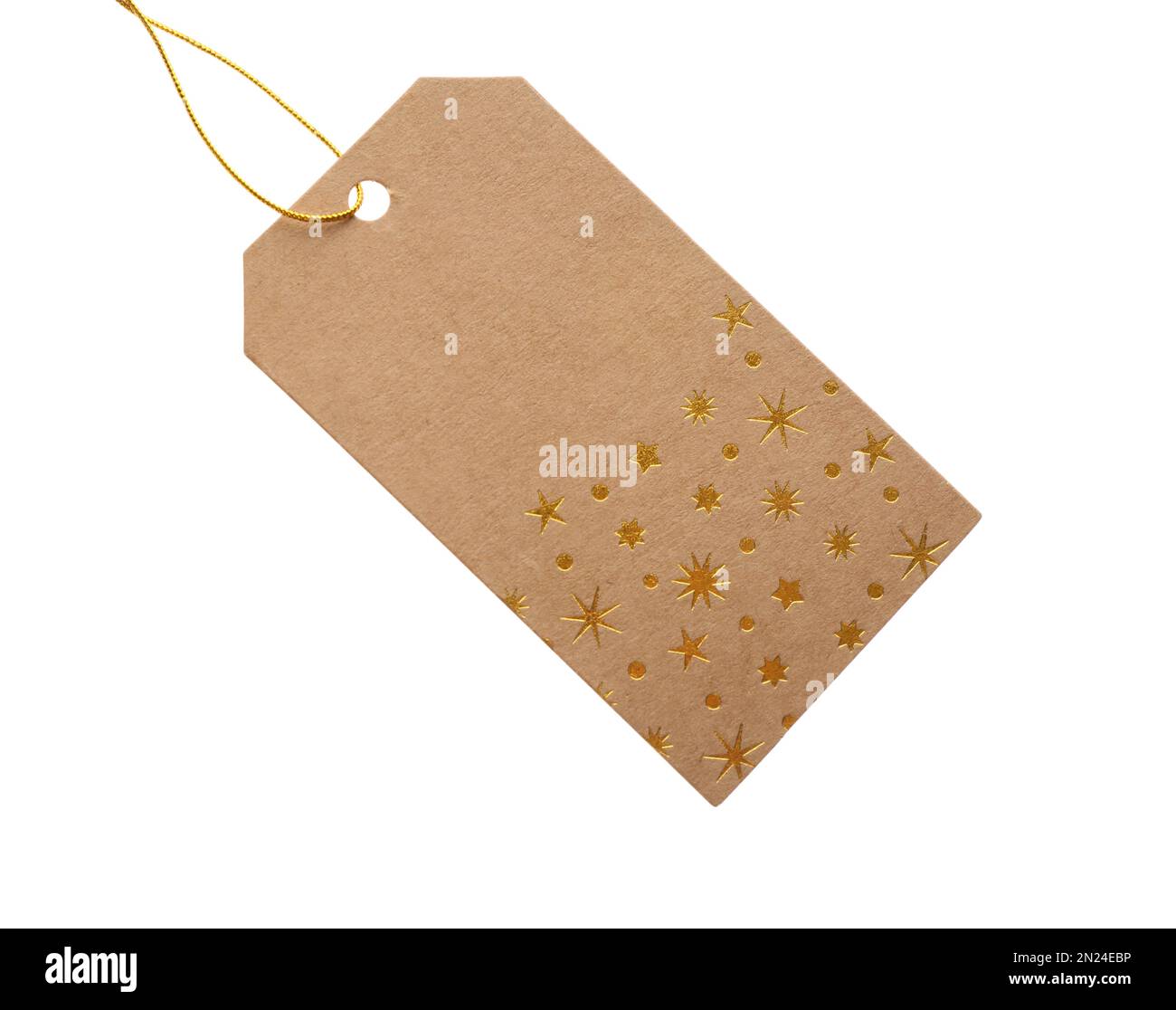 Cardboard gift tag with space for text isolated on white Stock Photo ...