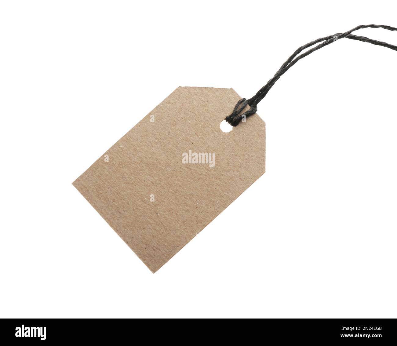 Cardboard gift tag with space for text isolated on white Stock Photo ...