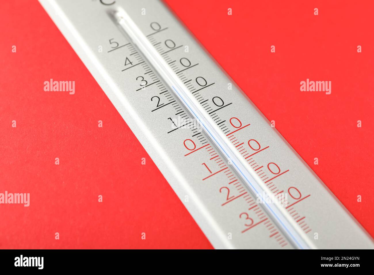 Thermometer on red background hi-res stock photography and images - Alamy