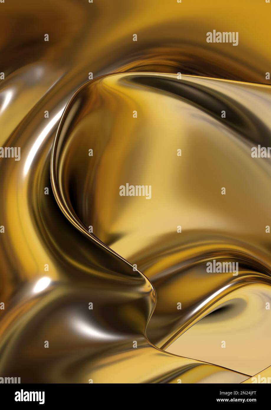 Golden Thin Metal Twisting Swirl Abstract Dramatic Modern Luxury Luxury ...