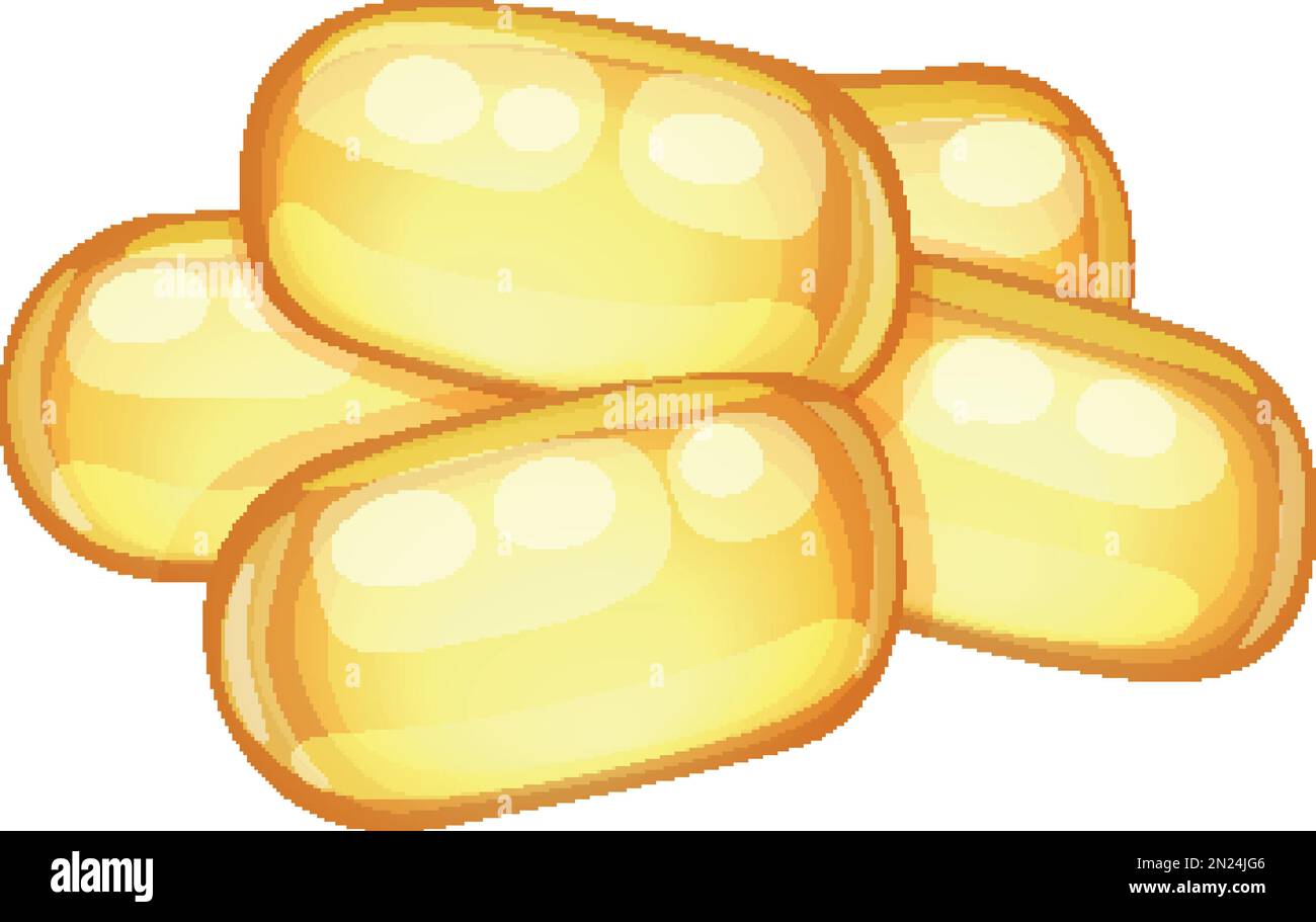 Golden fish oil omega capsules Stock Vector Images - Alamy