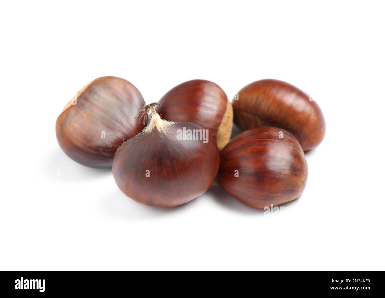 Fresh sweet edible chestnuts on white background Stock Photo - Alamy