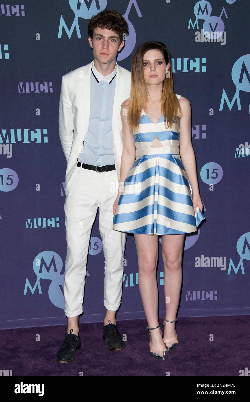 Noah Sierota and Sydney Sierota of Echosmith pose in the press room at the Much Music Video ...