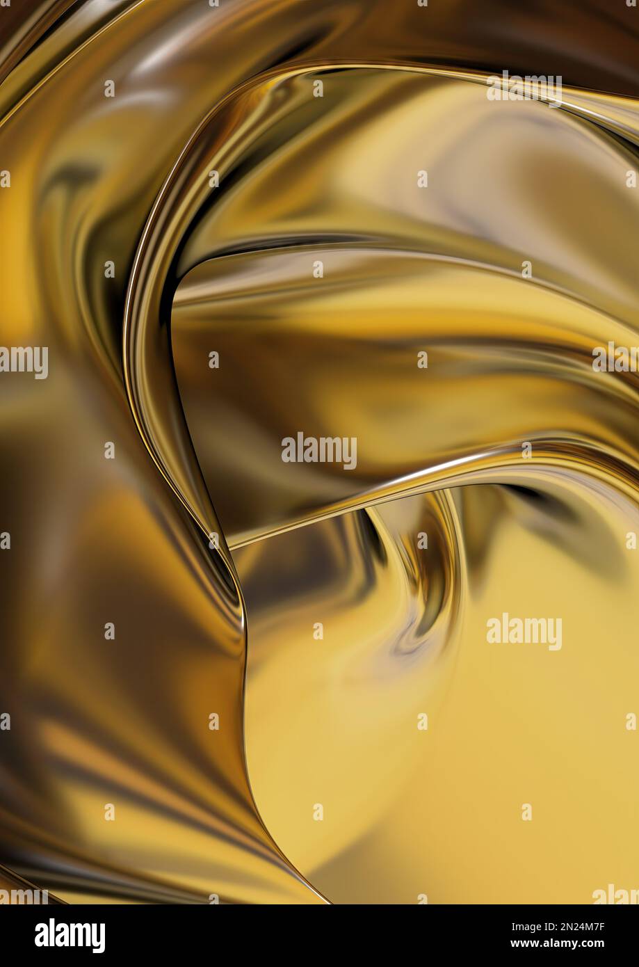 Golden Thin metal plate pinched wrinkles Abstract, dramatic, modern ...